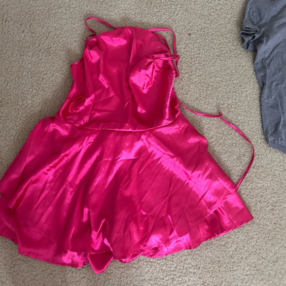 SHEIN | Pants & Jumpsuits | Hot Pink Open Back Romper | Poshmark